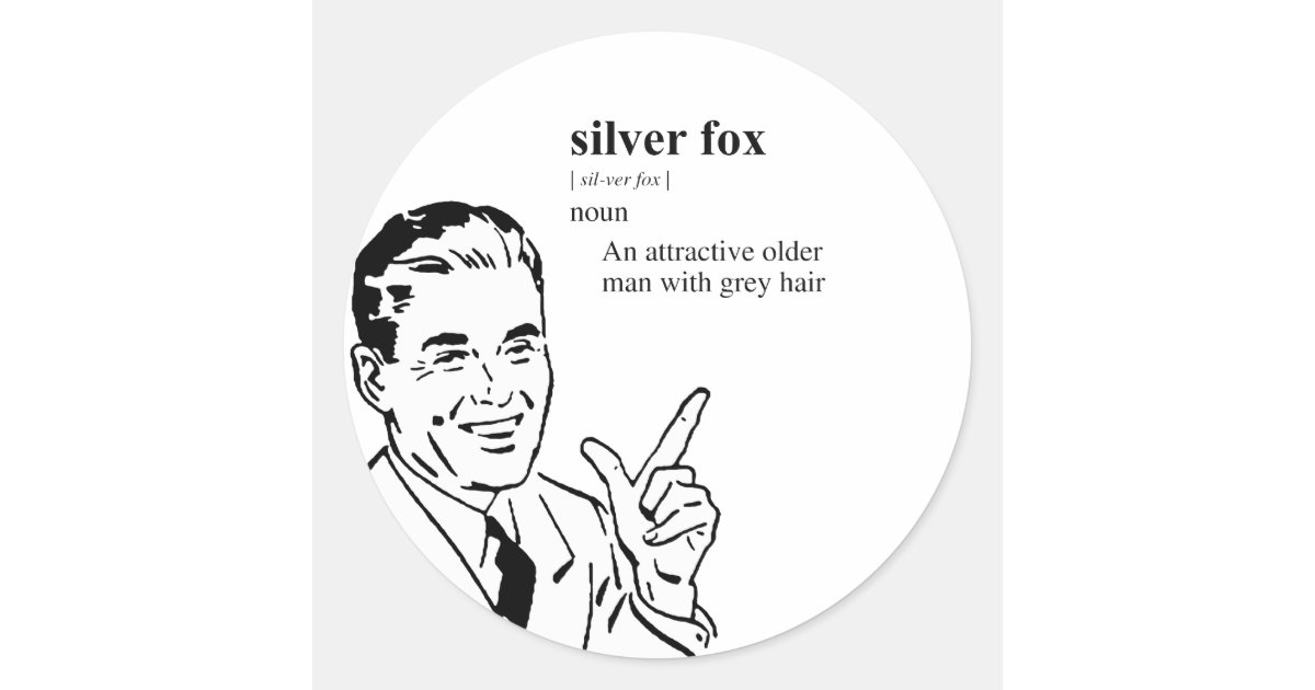SILVER FOX CLASSIC ROUND STICKER | Zazzle