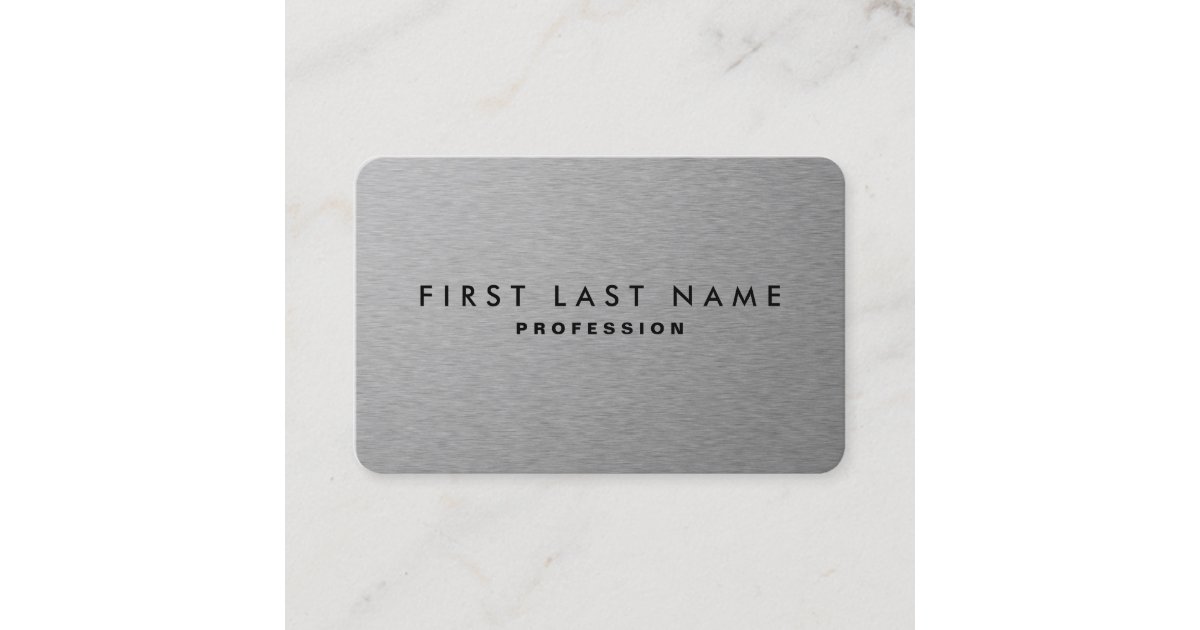 SILVER METAL BUSINESS CARD | Zazzle