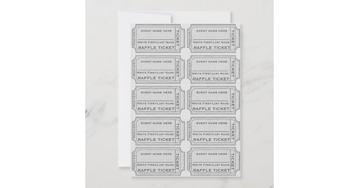 Silver Raffle Tickets for Invitations | Zazzle