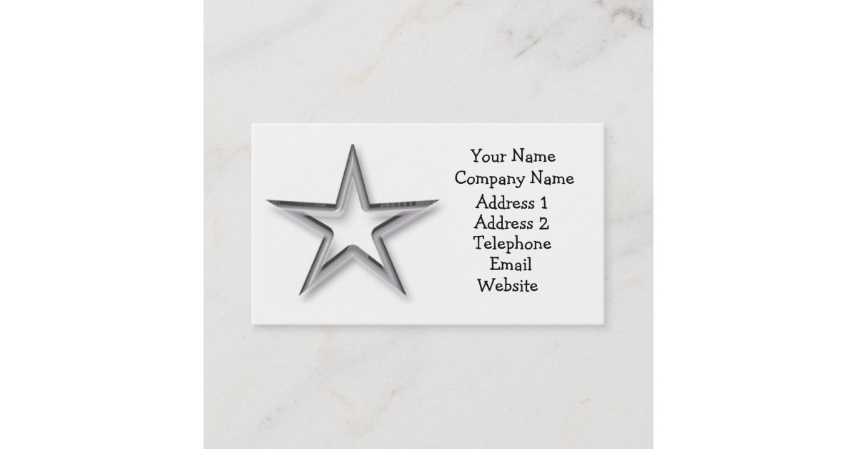 Silver Star Business Card | Zazzle