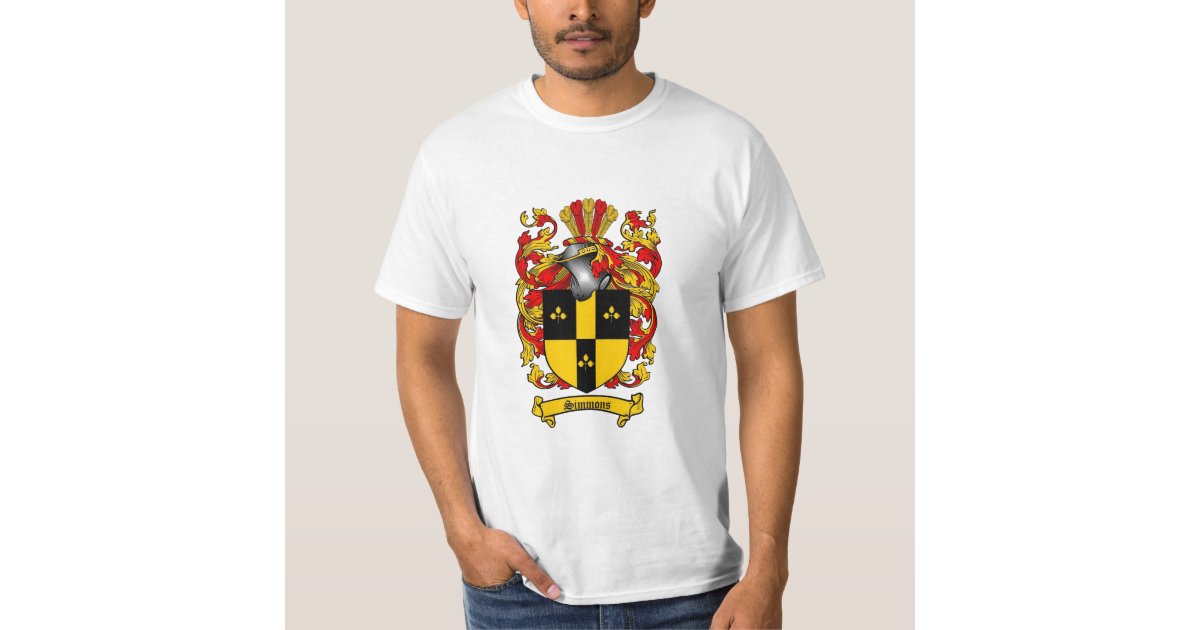 Simmons Family Crest - Simmons Coat of Arms T-Shirt | Zazzle
