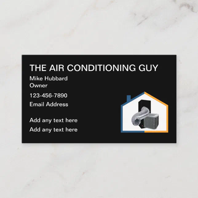 Simple Air Conditioning Service Businesscards Business Card | Zazzle