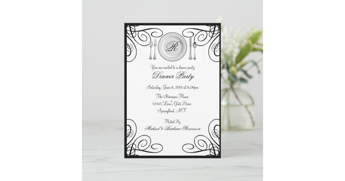 Simple and Elegant Dinner Party Invitations | Zazzle