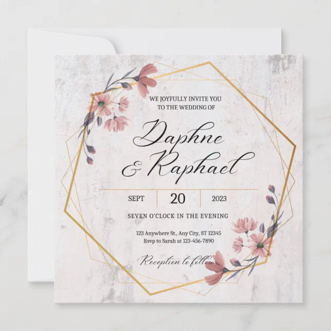 Simple and Elegant Floral wedding invitation Card | Zazzle