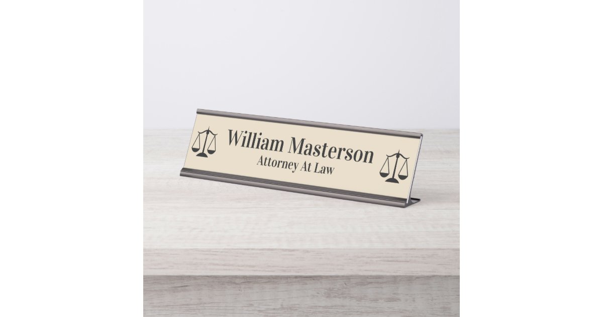 Simple Attorney Office Desk Plaque Desk Name Plate | Zazzle