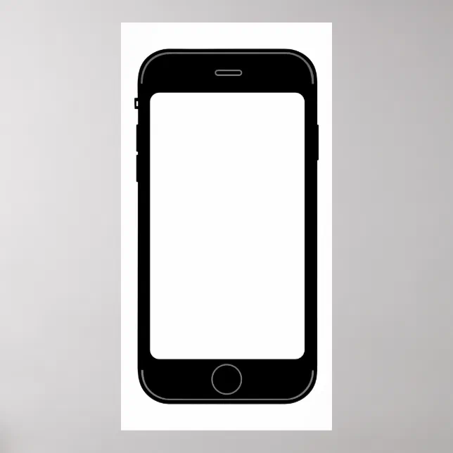 Simple Black and White Mobile Phone Template Poster | Zazzle