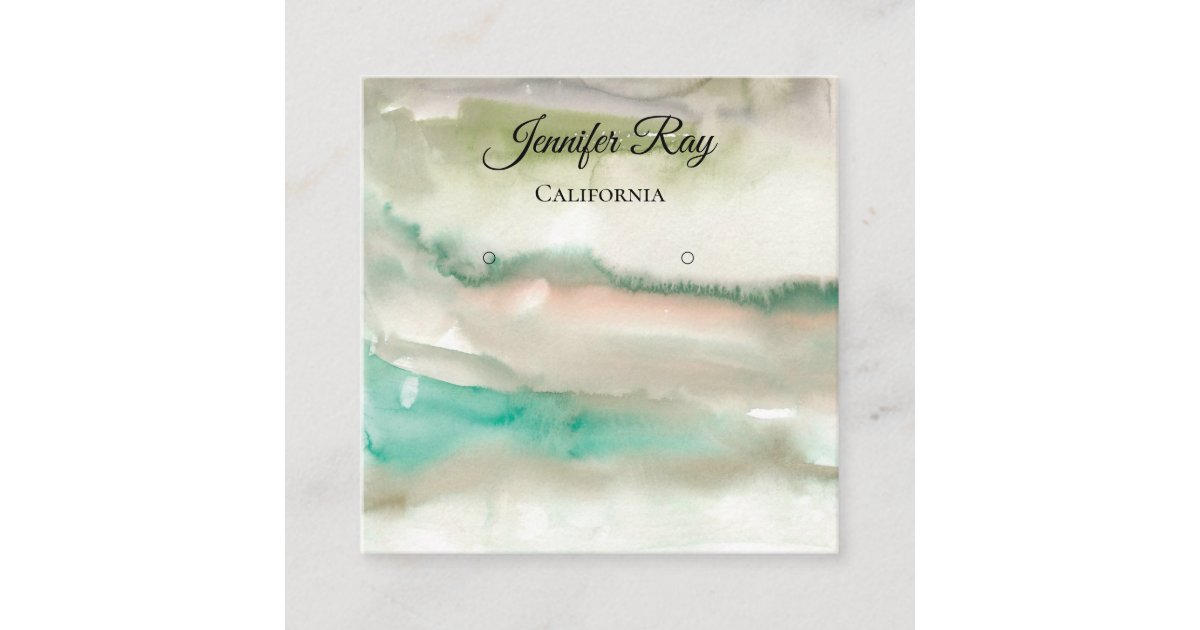 simple black calligraphy earring display cards | Zazzle