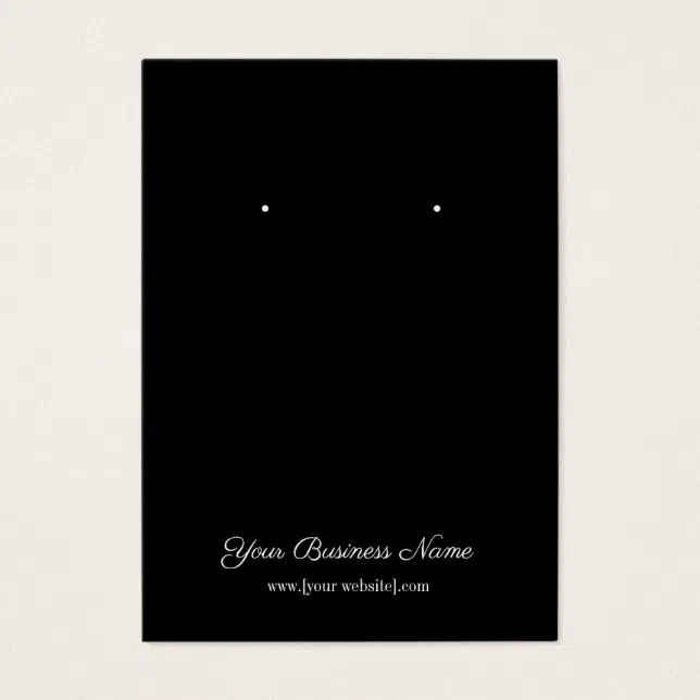 Simple Black Custom Earring Business Card | Zazzle