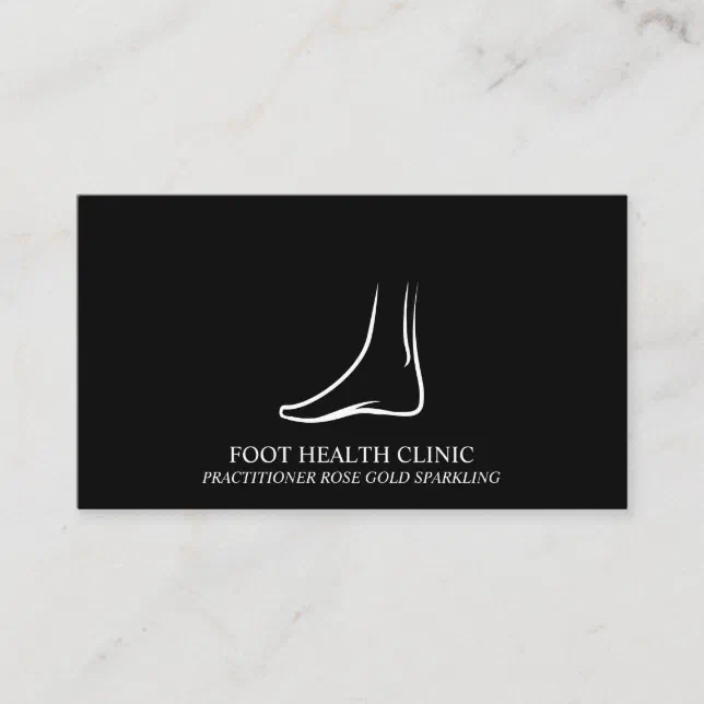 Simple Black Foot Care Podiatry Practioner Doctor Business Card | Zazzle