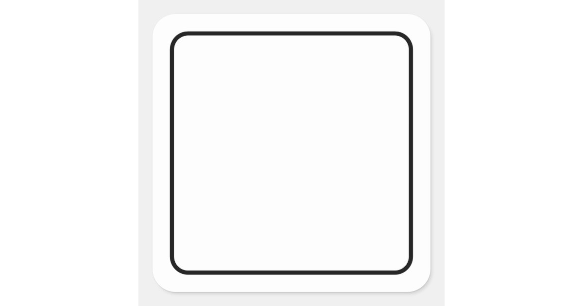 Simple Blank White with Black Border Square Sticker | Zazzle