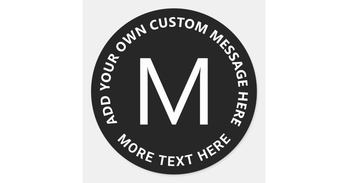 Simple Bold Circular Text Template | Black & White Classic Round ...