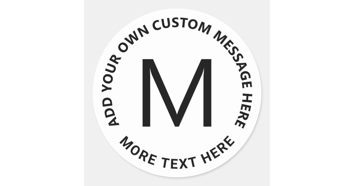 Simple Bold Circular Text Template Classic Round Sticker | Zazzle