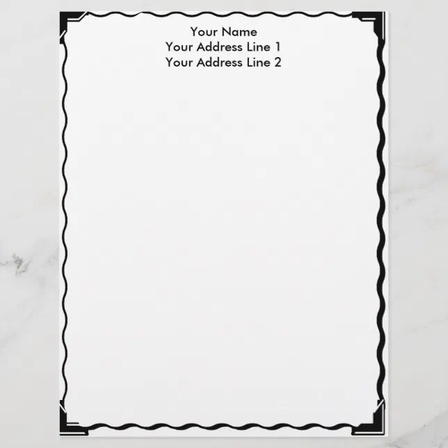 Simple Border Custom Letterhead | Zazzle