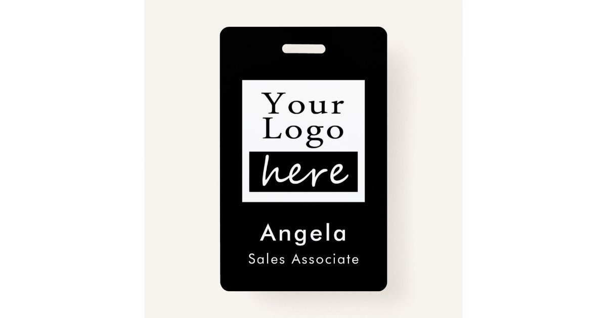Simple Business Logo Name Badge ID Badge | Zazzle