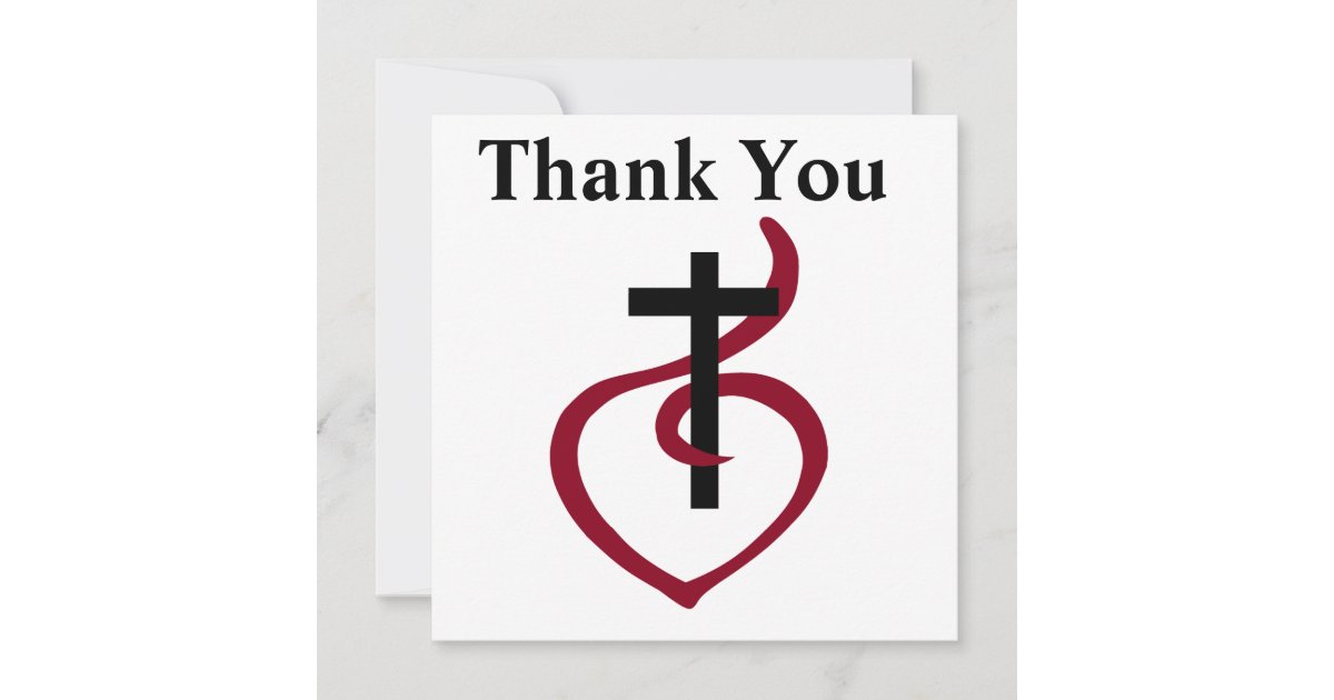Simple Christian Cross Thank You Card | Zazzle