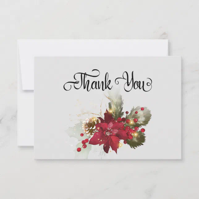 Simple Christmas Thank You Card | Zazzle