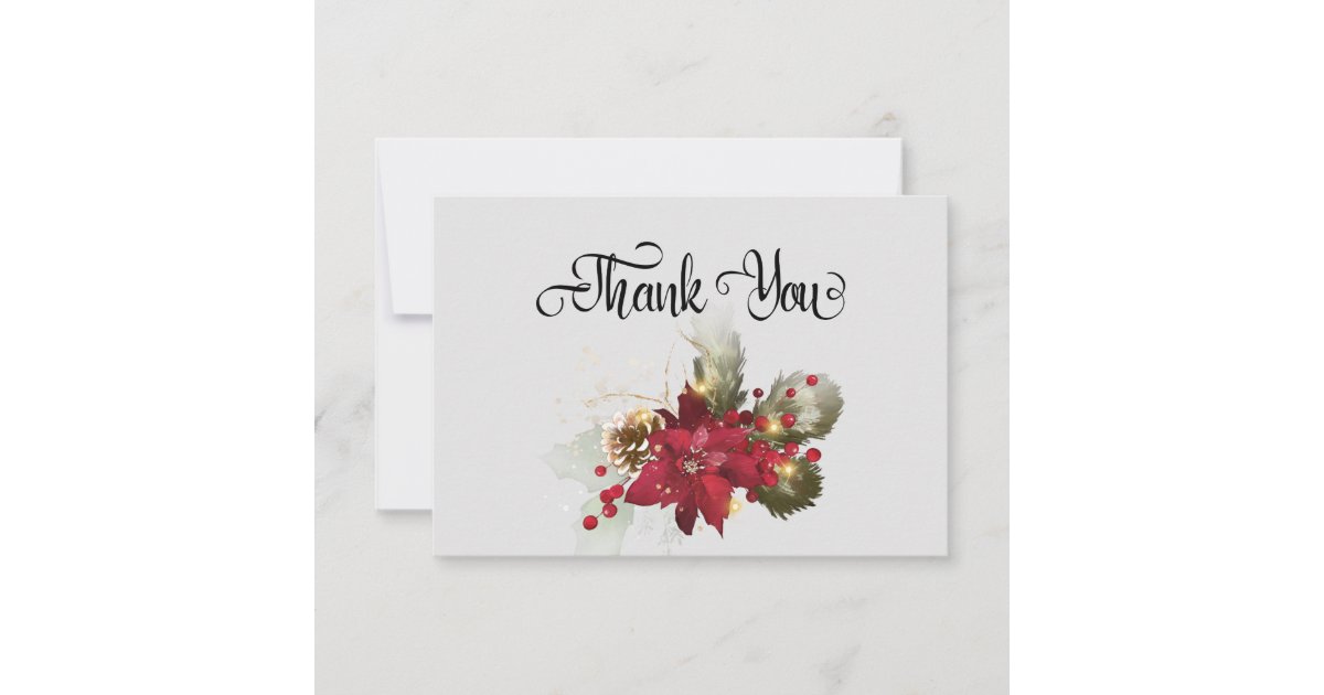 Simple Christmas Thank You Card | Zazzle