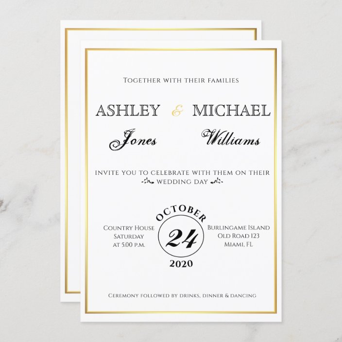 Simple Classic and Elegant Cordial Invitation | Zazzle.co.uk