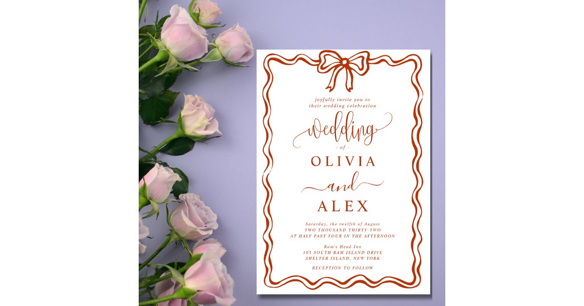 Simple Classic Doodles Wedding Invitation | Zazzle