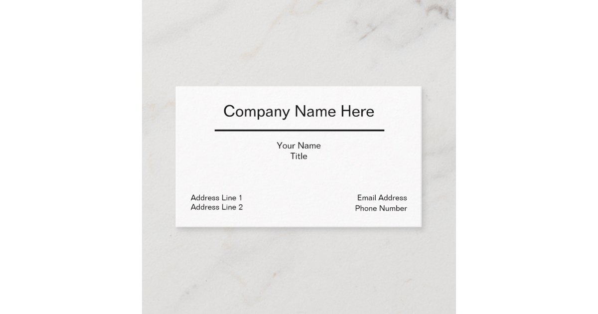 Simple Classic Generic Business Design Business Card | Zazzle