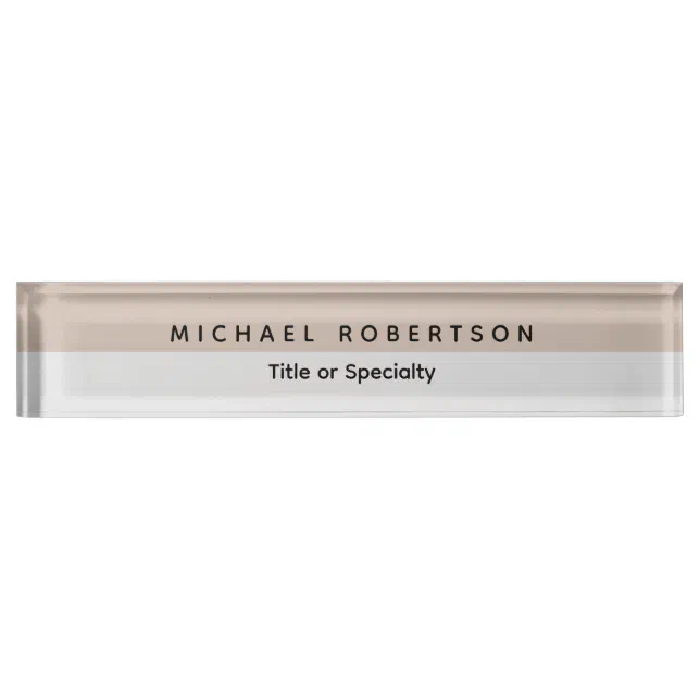Simple Clean Elegant Modern Minimalist Desk Name Nameplate | Zazzle