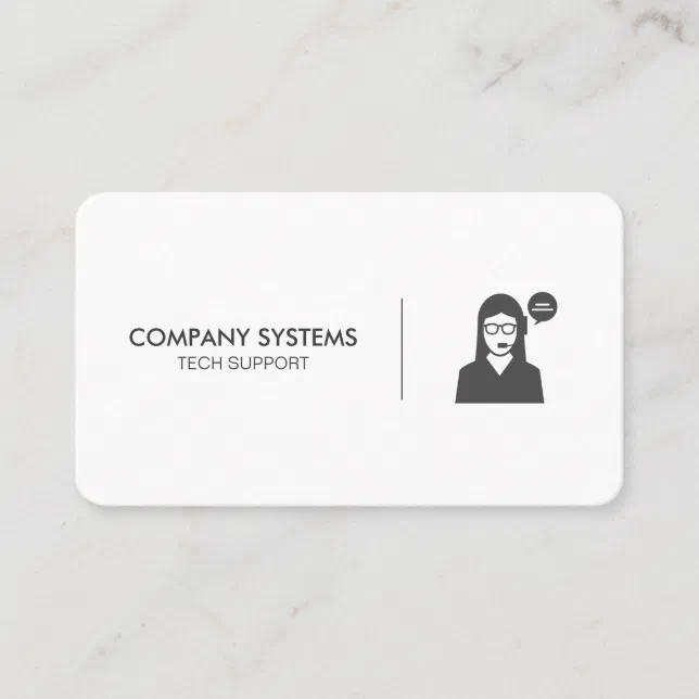 Simple Corporate Customer Support Business Card | Zazzle