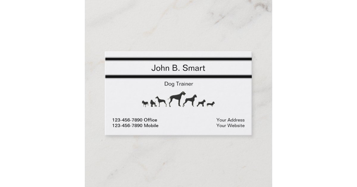 Simple Dog Trainer Business Card | Zazzle