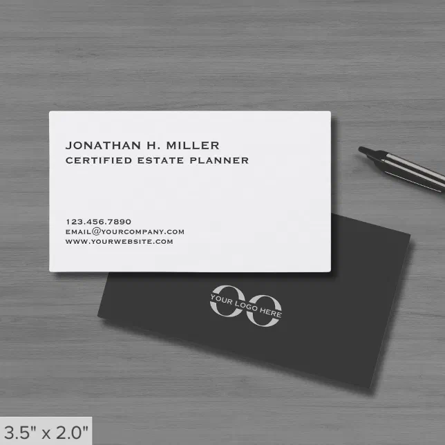 Simple Double Sided Custom Logo Business Card | Zazzle