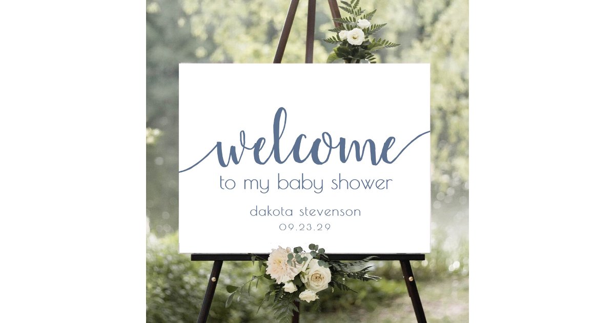 Simple Editable Welcome | Dusty Blue Any Event Poster | Zazzle