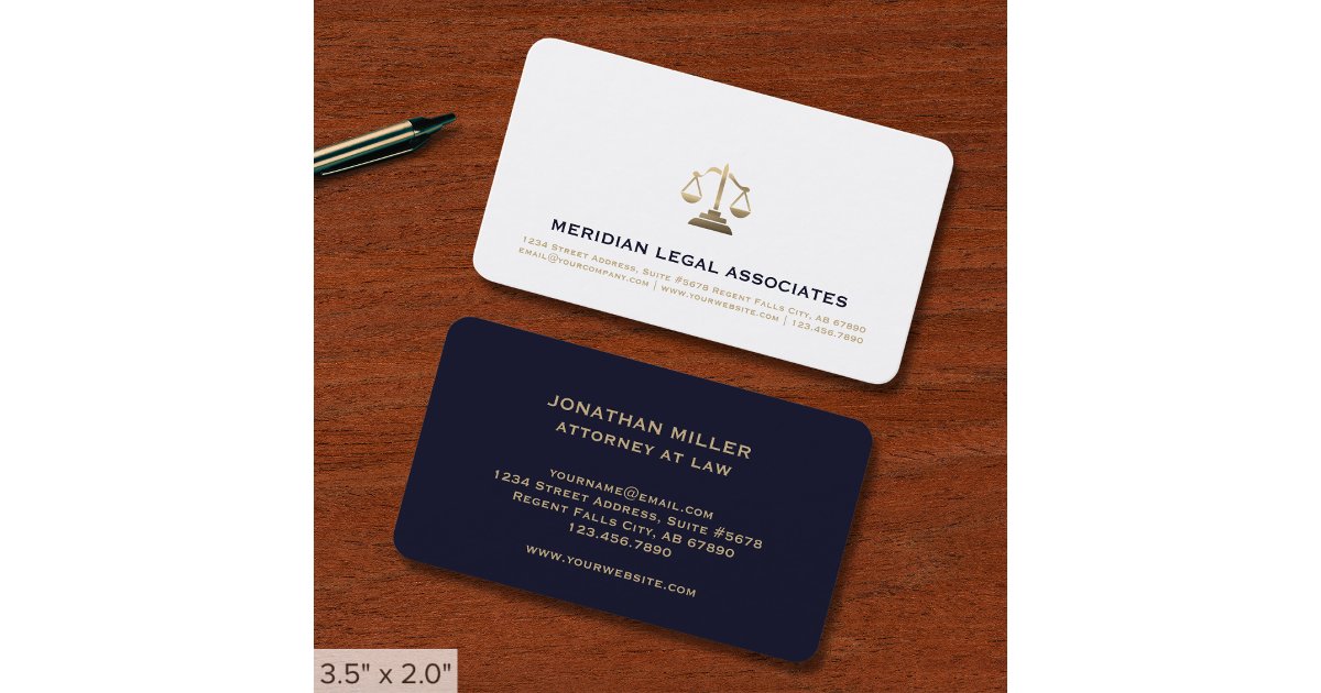 Simple Elegant Legal Business Card | Zazzle
