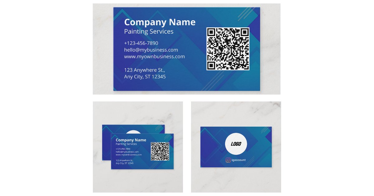 Simple Elegant QR Code Scannable Logo Business Card | Zazzle