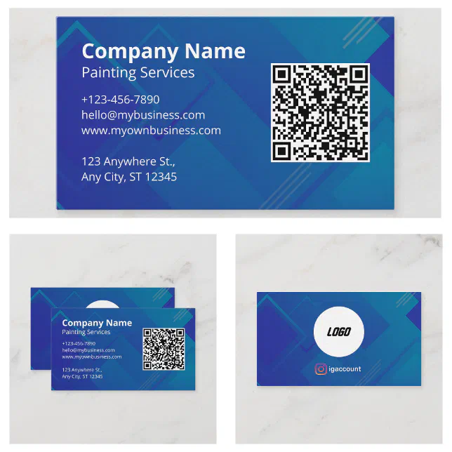 Simple Elegant QR Code Scannable Logo Business Card | Zazzle