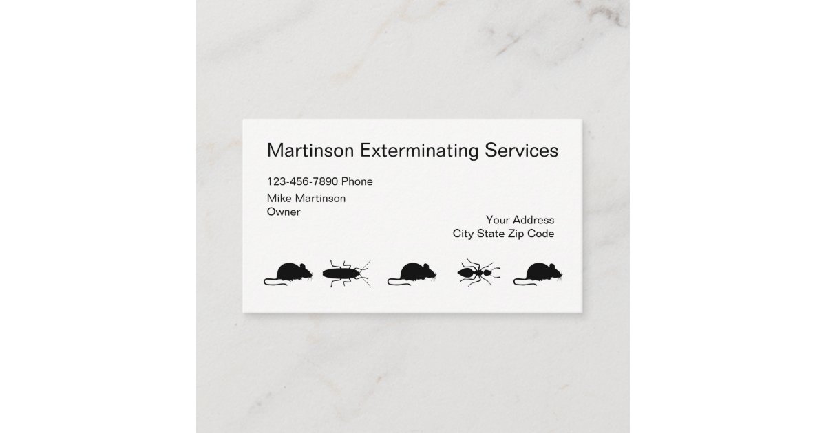 Simple Exterminator Businesscards Business Card | Zazzle