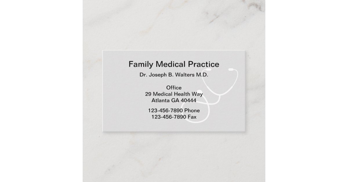 Simple Family Doctor Business Card | Zazzle