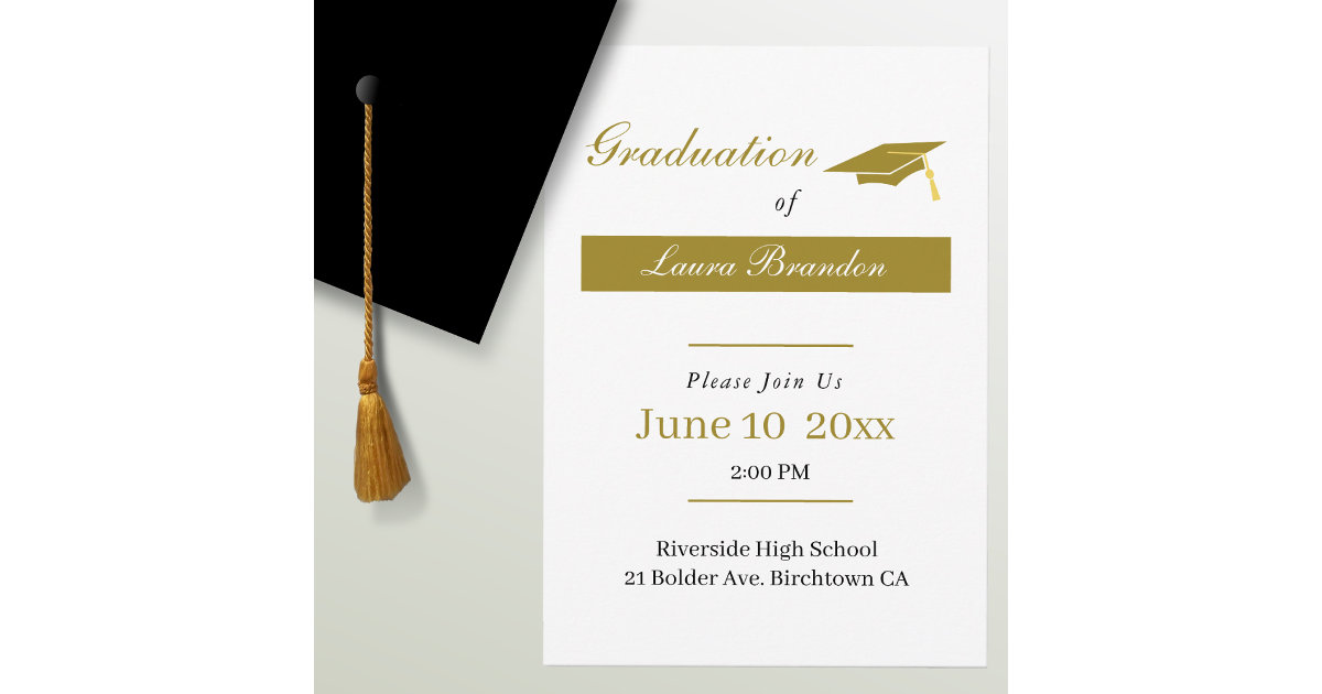 Simple Graduation Invitation | Zazzle