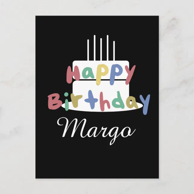 Simple Happy Birthday Hand Lettering Postcard | Zazzle