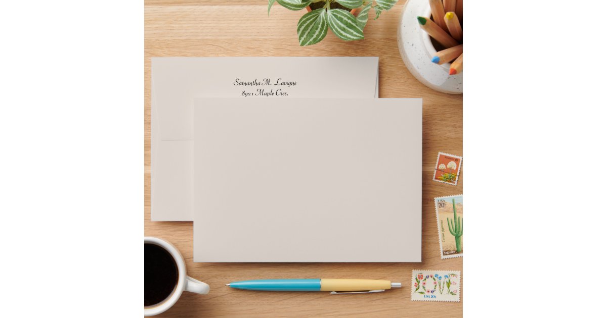 Simple Ivory Cream Wedding Invitation Envelope | Zazzle
