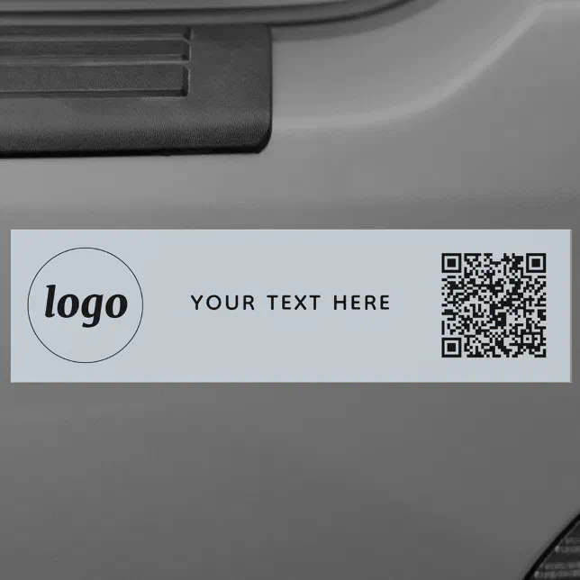 Simple Logo and Text Business QR Code Promotional Bumper Sticker | Zazzle