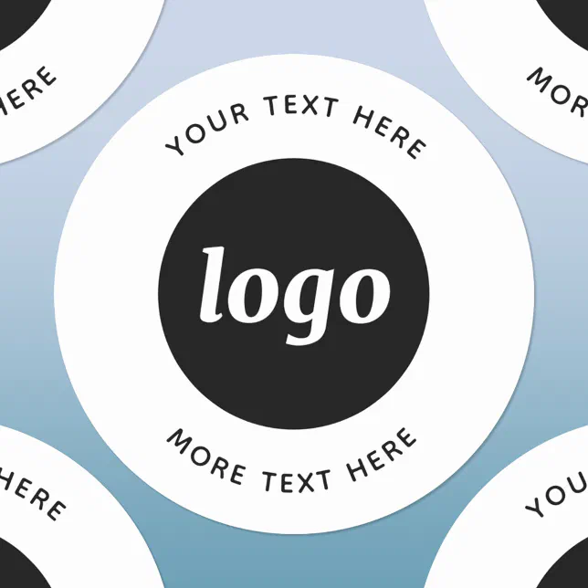 Simple Logo With Text Business Classic Round Sticker | Zazzle