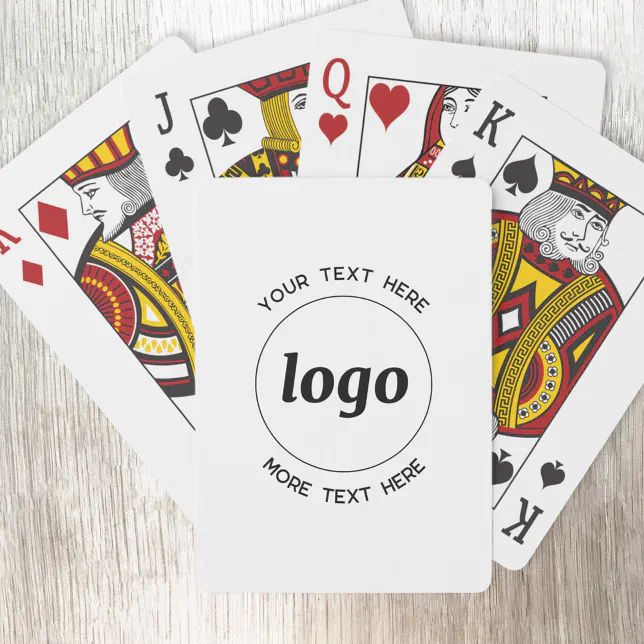 Simple Logo With Text Business Promotional Playing Cards | Zazzle