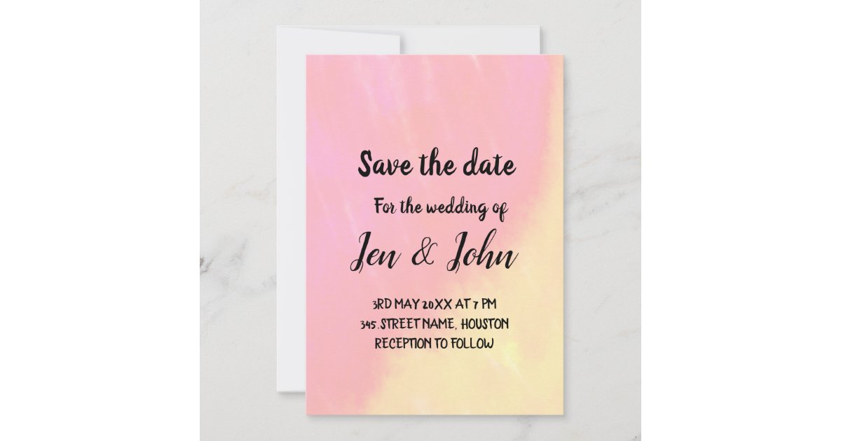 Simple minimal add name place date save the date i invitation | Zazzle