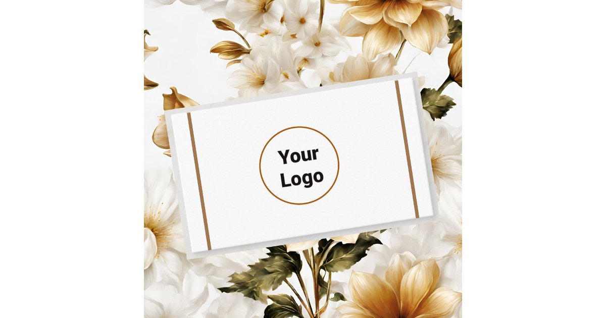 SIMPLE MINIMAL ADD YOUR LOGO CUSTOM TEXT HERE BUSI BUSINESS CARD | Zazzle