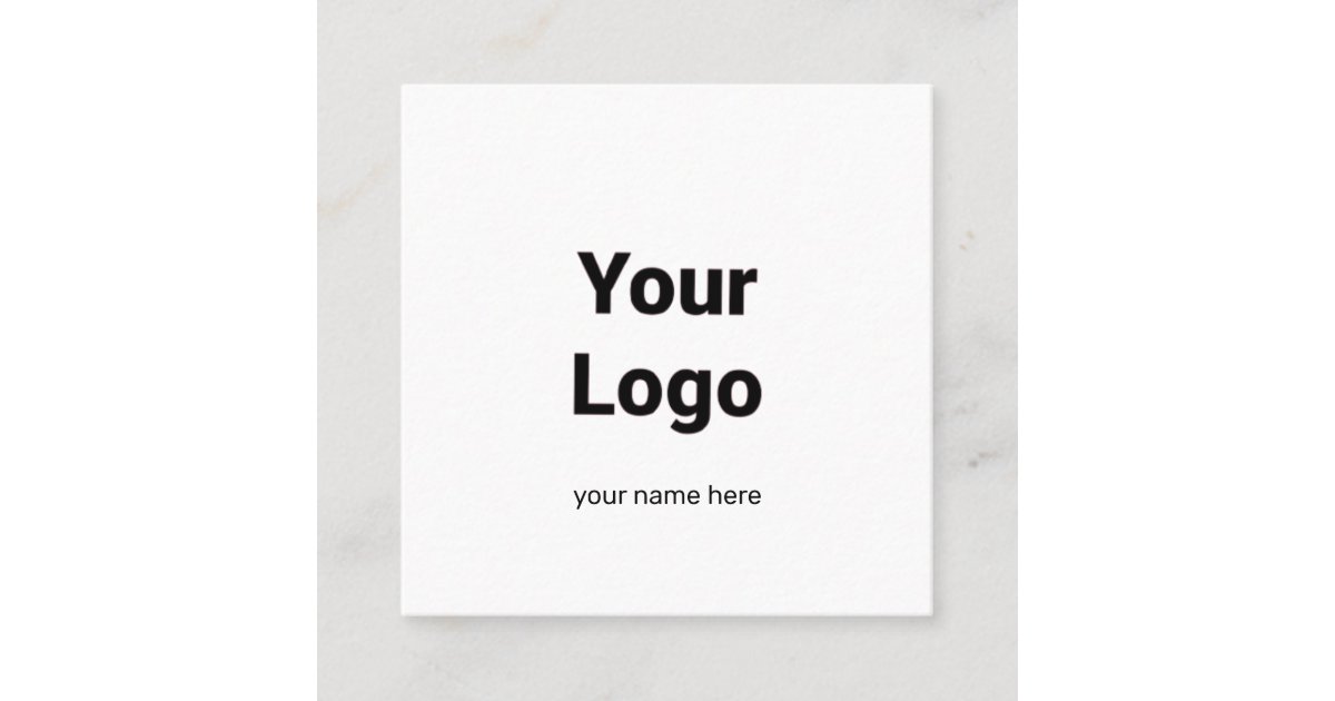 SIMPLE MINIMAL ADD YOUR LOGO CUSTOM TEXT HERE BUSI SQUARE BUSINESS CARD ...