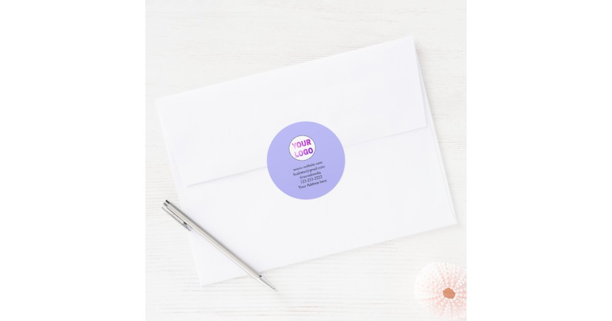 simple minimal add your logo/design here text clas classic round ...