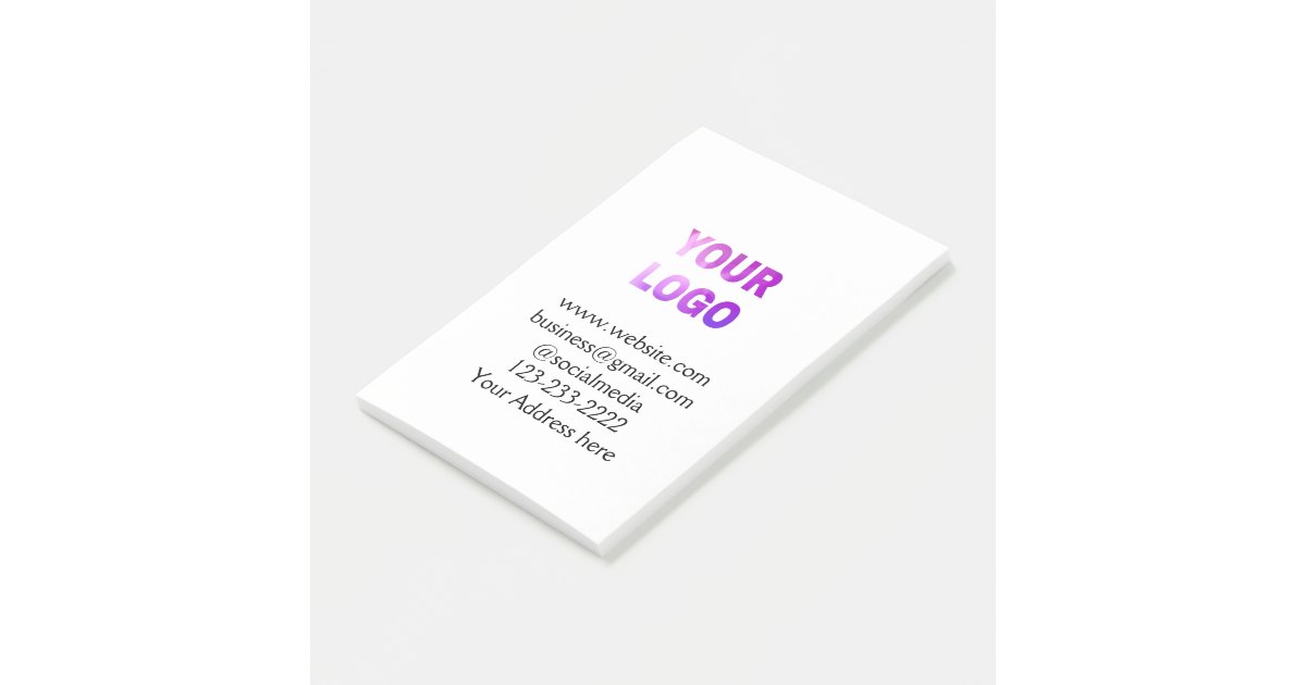 simple minimal add your logo/design here text pos post-it notes | Zazzle