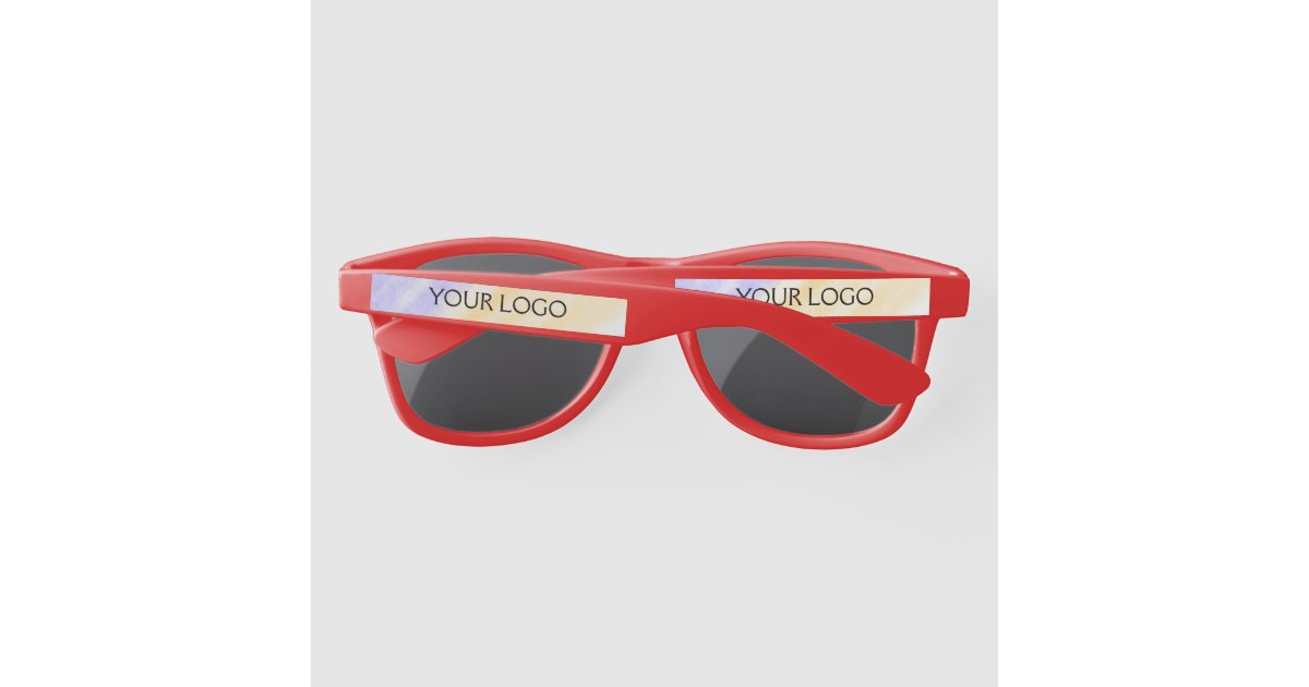 simple minimal add your logo/design here text sunglasses | Zazzle
