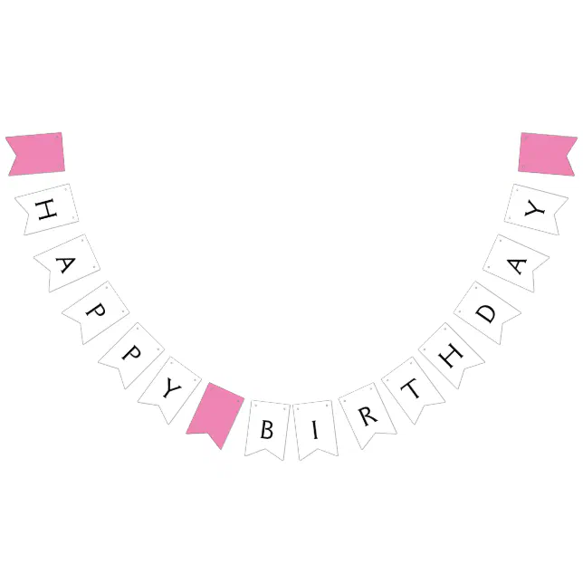 simple minimal happy birthday CUSTOM Bunting Flags | Zazzle