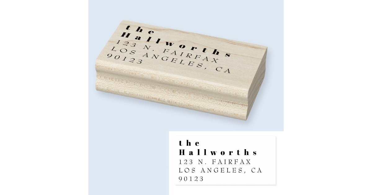 Simple minimal return address rubber stamp | Zazzle