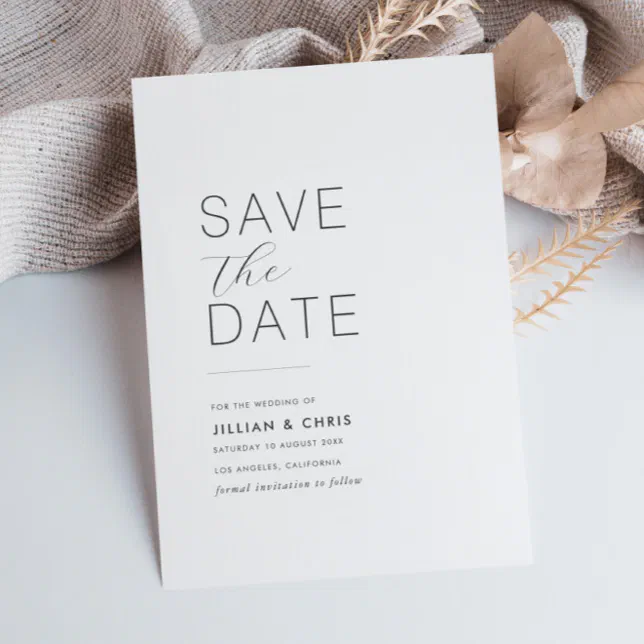 simple minimal save the date card | Zazzle