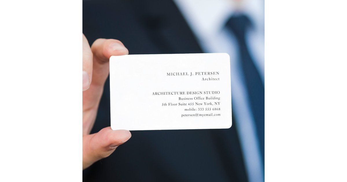 Simple minimalist basic classic professional business card | Zazzle